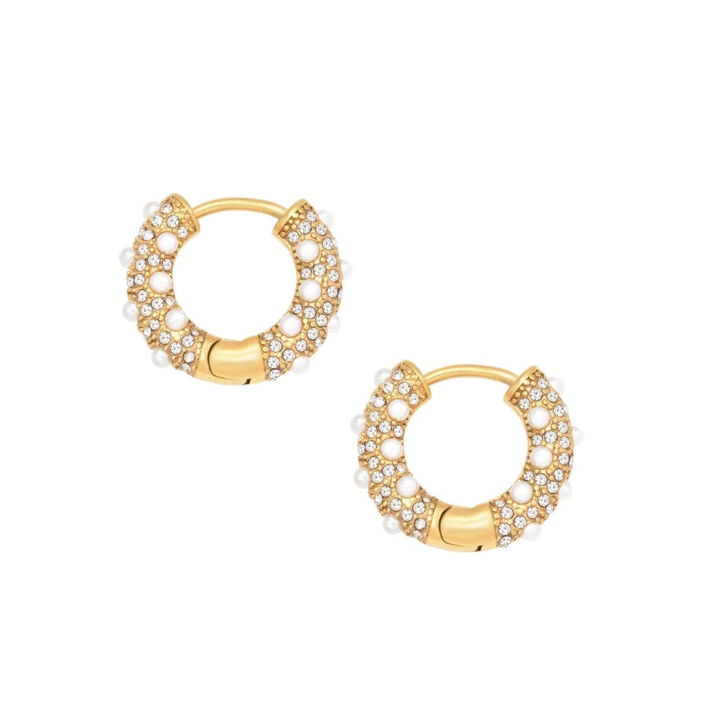 Bohomoon Alice Pearl Hoop Earrings | Sweatproof & Tarnish Free